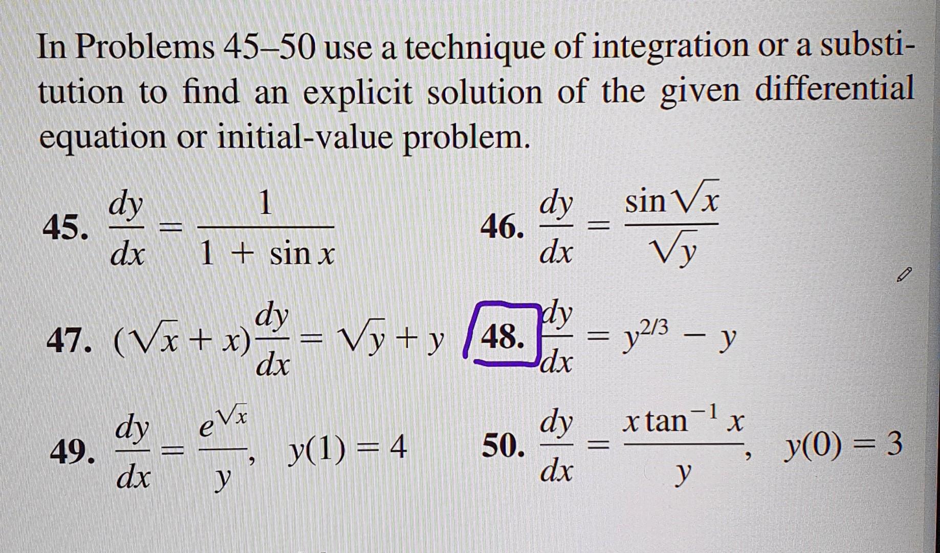 Solved In Problems 31 34 Find An Explicit Solution Of The