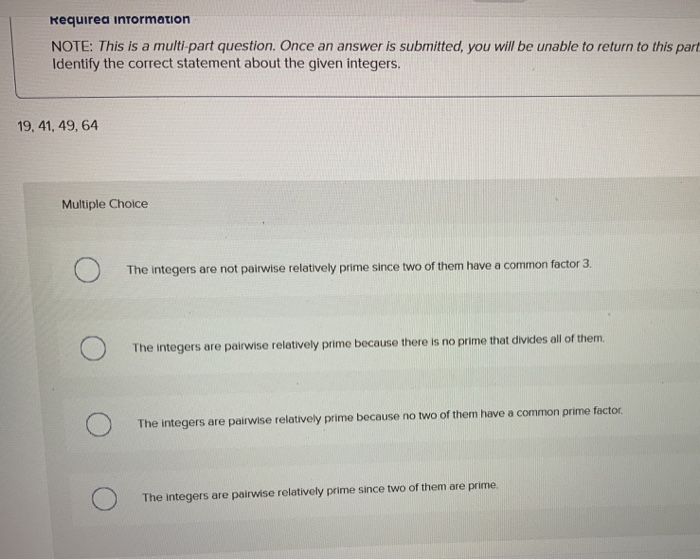 Solved Required information NOTE: This is a multi-part | Chegg.com
