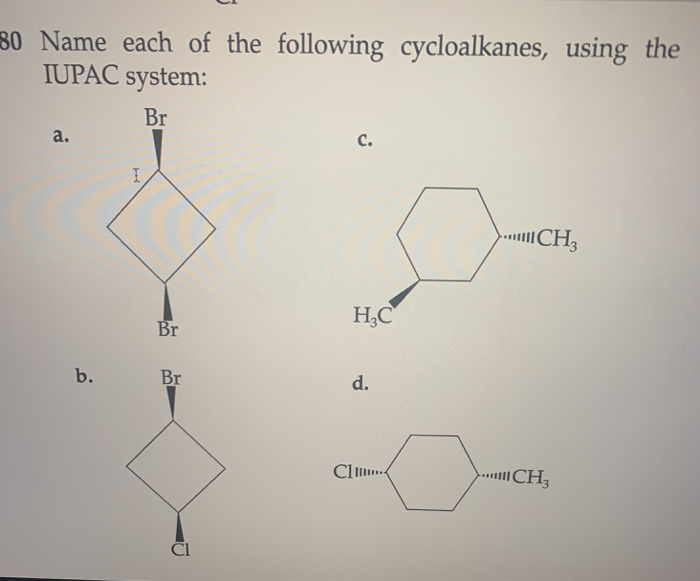 Solved 30 Name each of the following cycloalkanes, using the | Chegg.com