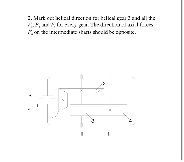 Solved 2. Mark out helical direction for helical gear 3 and | Chegg.com