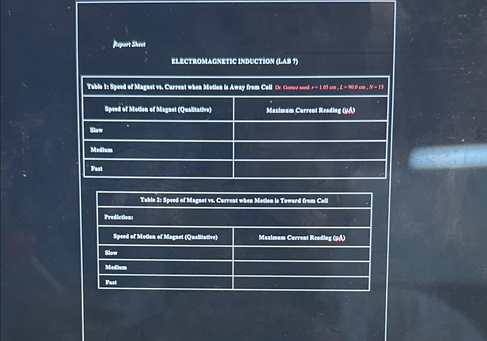 Report SheetELSCTROMAGNETIC LNDUCTION (LAB | Chegg.com