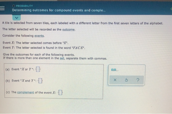 Solved O PROBABILITY Determining outcomes for compound | Chegg.com