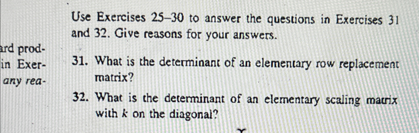 Solved Use Exercises 25-30 ﻿to answer the questions in | Chegg.com