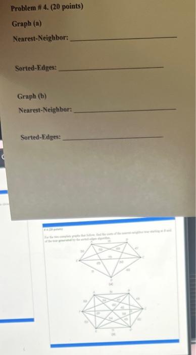 Solved Problem \# 4. (20 points) Graph (a) Nearest-Neighbor: | Chegg.com