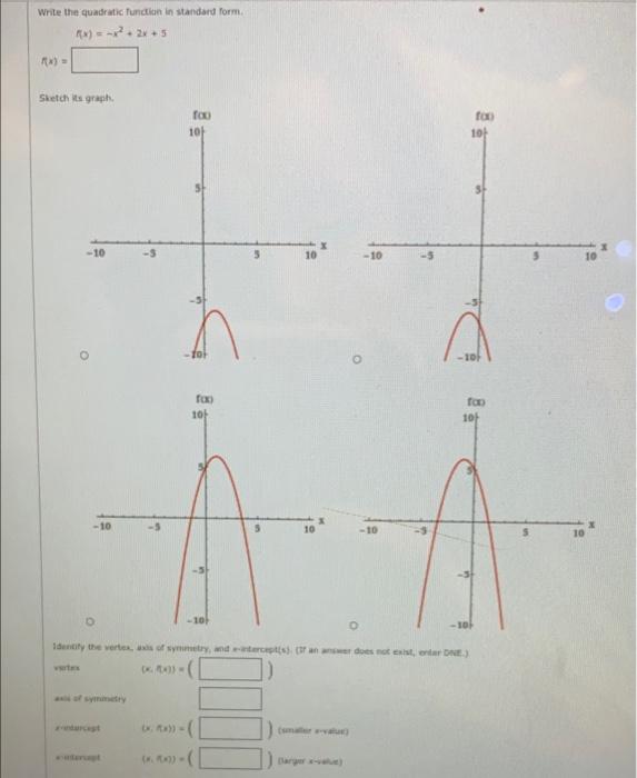 Solved Use a graphing utility to graph the quadratic | Chegg.com