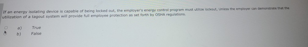 Solved If an energy isolating device is capable of being | Chegg.com