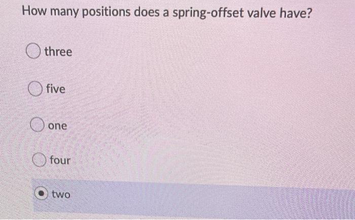 Solved How many positions does a spring-offset valve have? | Chegg.com
