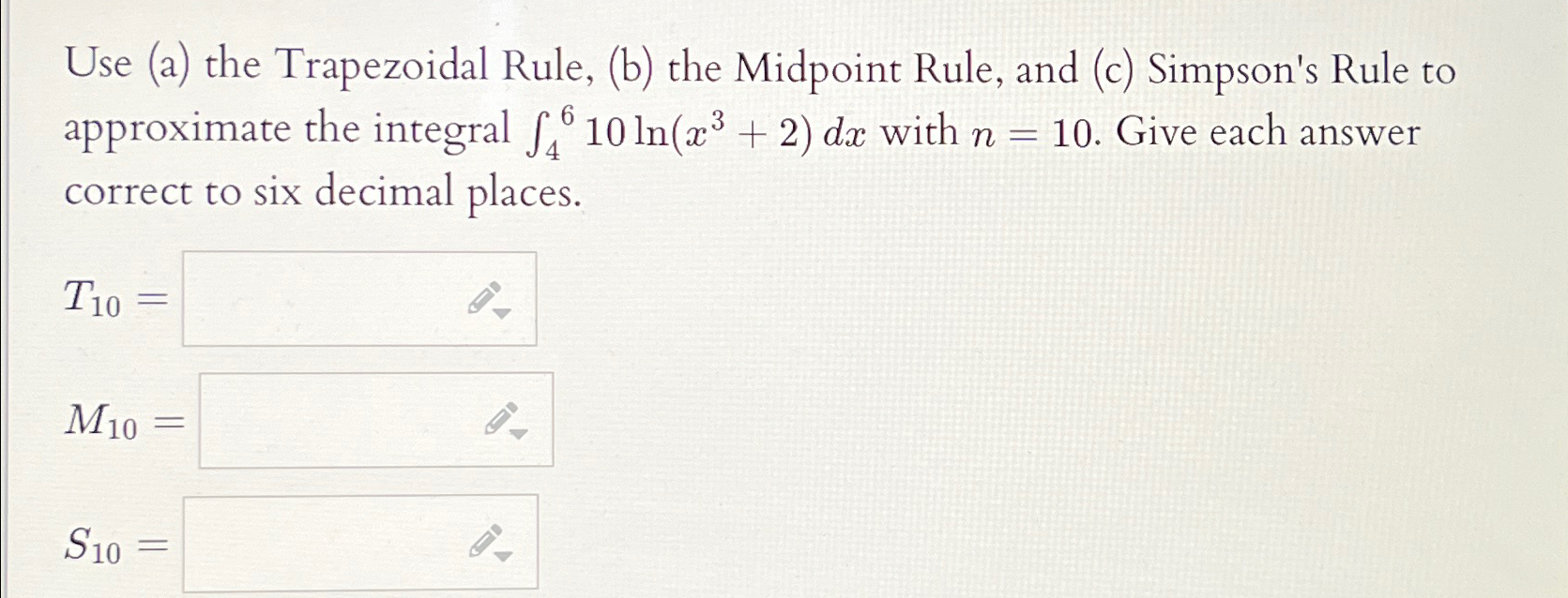 Solved Use (a) ﻿the Trapezoidal Rule, (b) ﻿the Midpoint | Chegg.com
