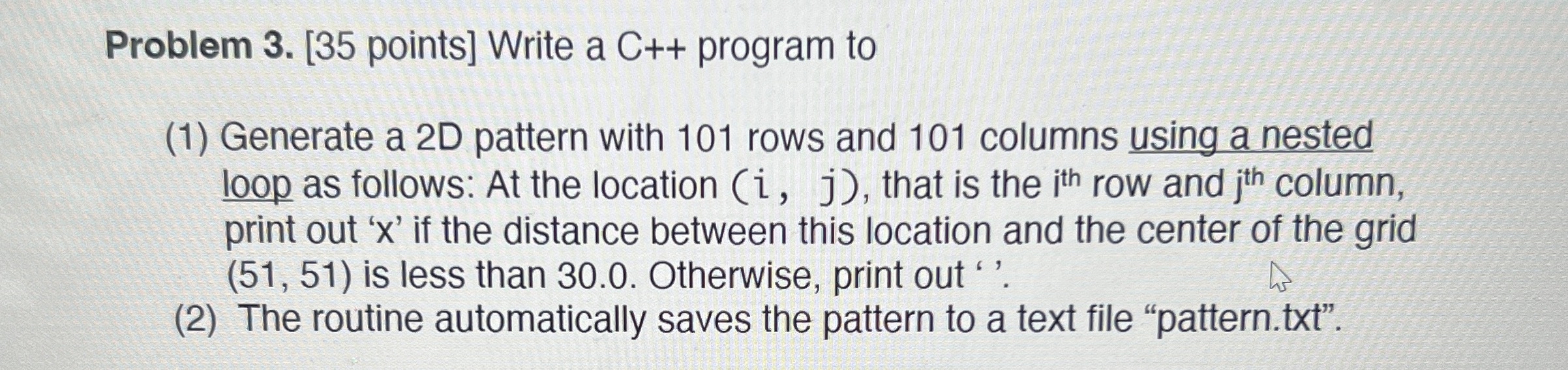 Solved Problem 3. [35 ﻿points] ﻿Write a C++ ﻿program to(1) | Chegg.com