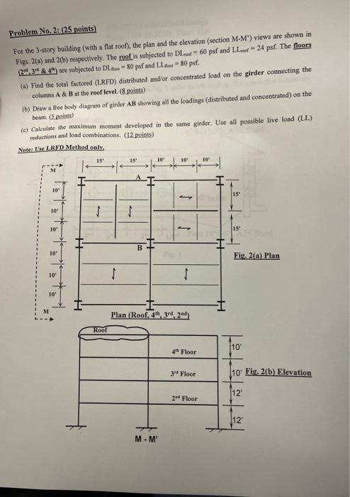 Solved Problem No. 2: (25 points) For the 3-story building | Chegg.com