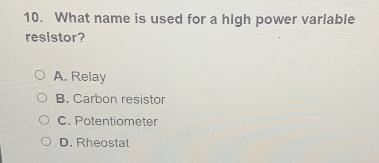 Solved What name is used for a high power variable | Chegg.com