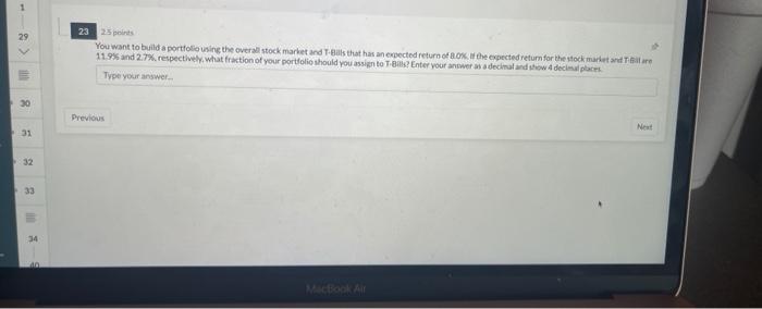 Solved 1 29 23 25 points You want to build a portfolio using | Chegg.com