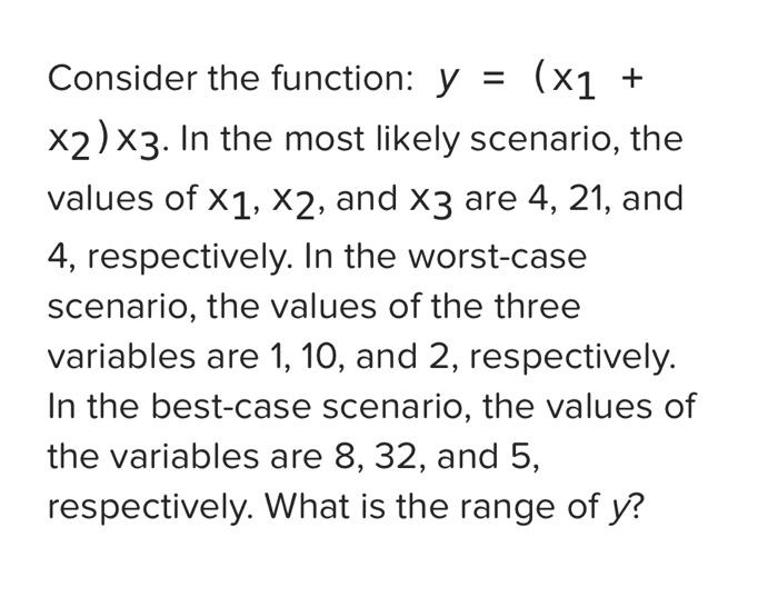 Solved Consider the function: y=(x1+ x2)×3. In the most | Chegg.com