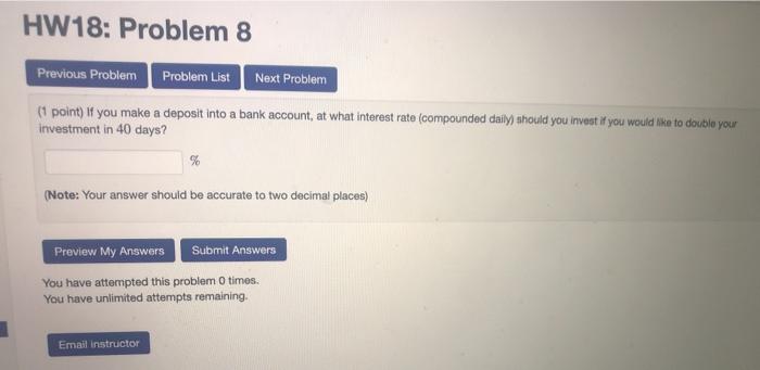 Solved HW18: Problem 8 Previous Problem Problem List Next | Chegg.com
