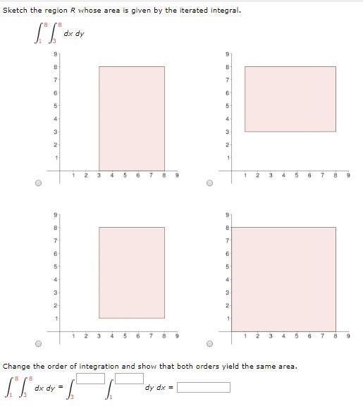 Solved Sketch the region R whose area is given by the | Chegg.com