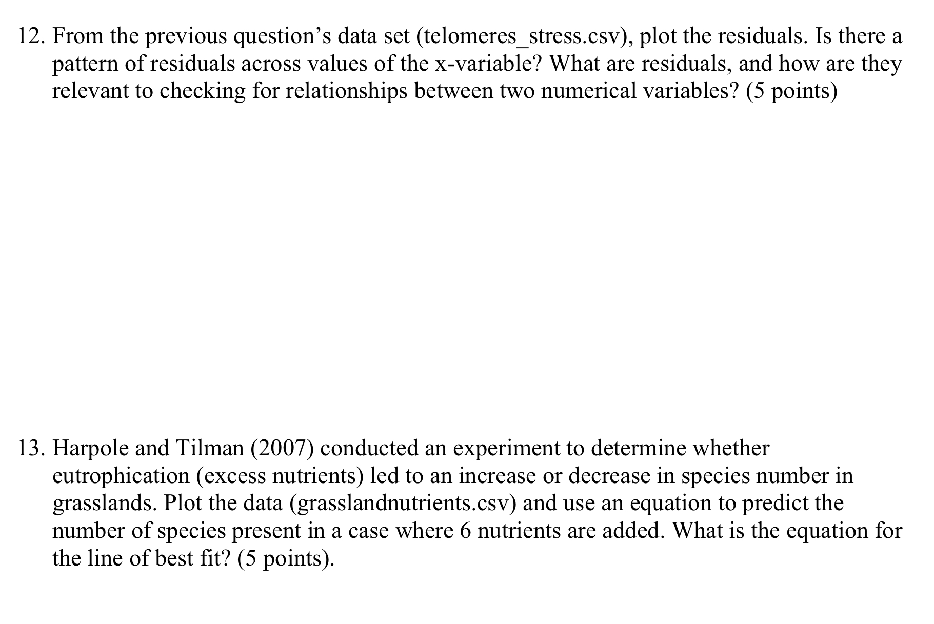 Solved From the previous question's data set | Chegg.com