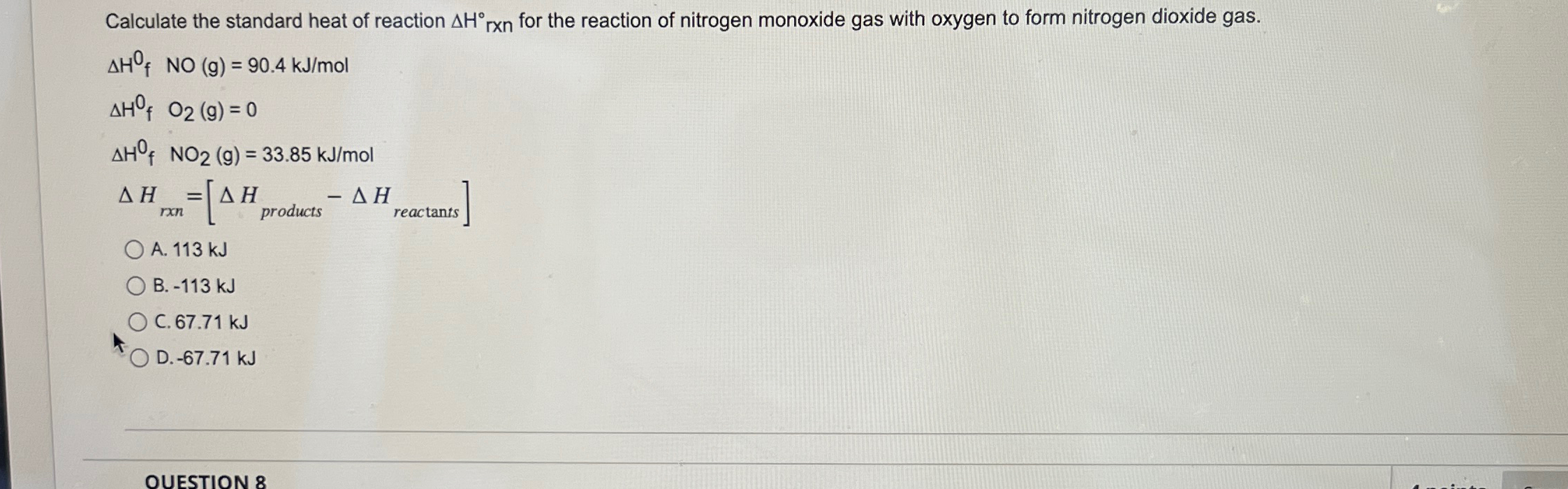 Solved Calculate the standard heat of reaction ΔH°rxn ﻿for | Chegg.com