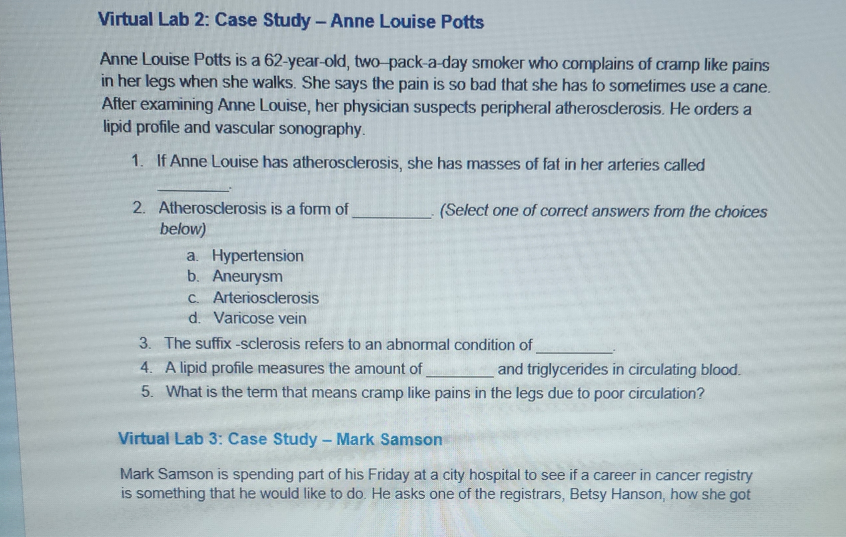 Solved Virtual Lab 2: Case Study - ﻿Anne Louise PottsAnne | Chegg.com