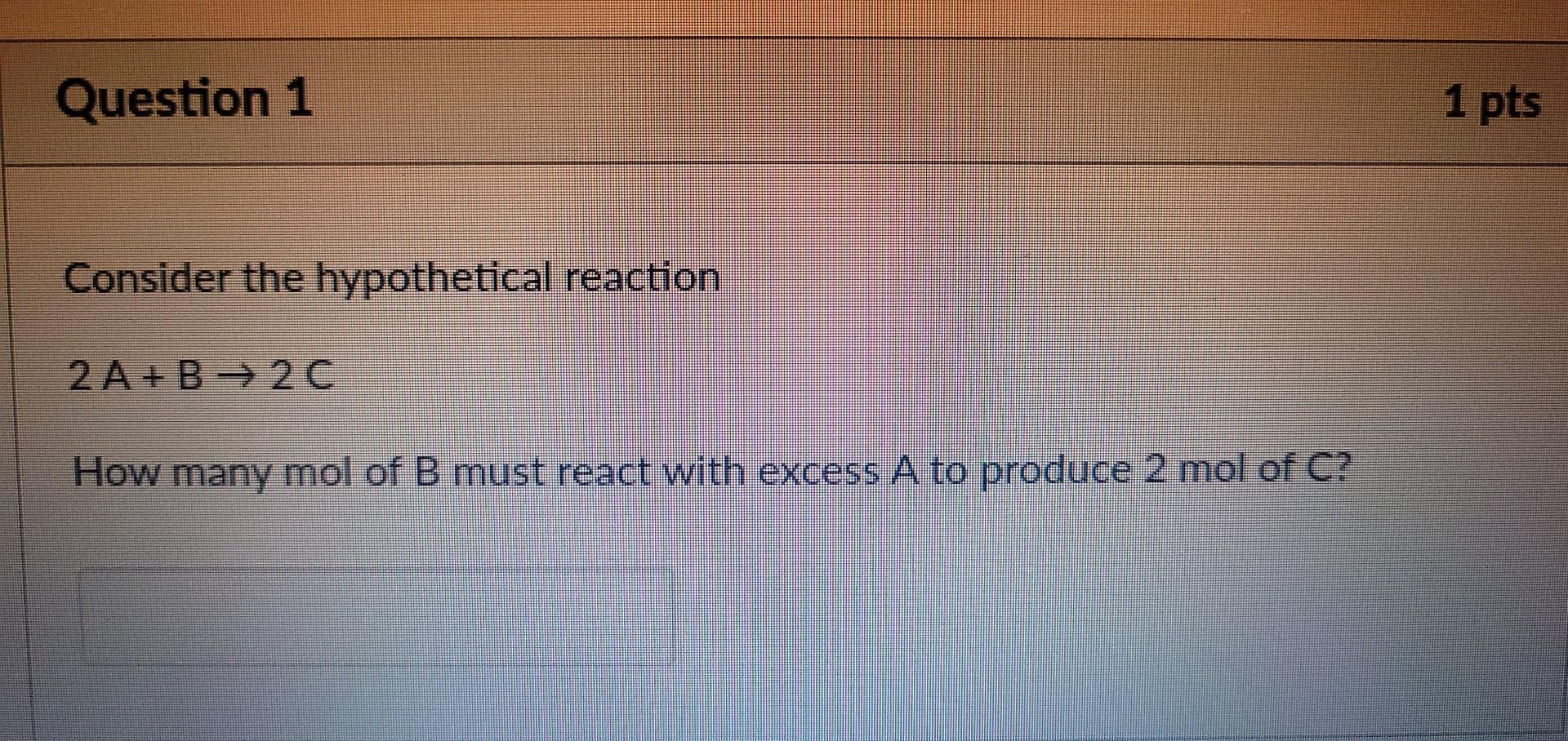 Solved Consider the hypothetical reaction 2 A+B→2C How many | Chegg.com