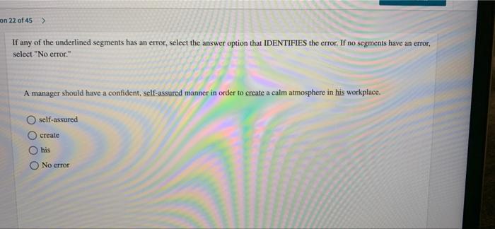 Question 9 of 45 > If any of the underlined segments | Chegg.com