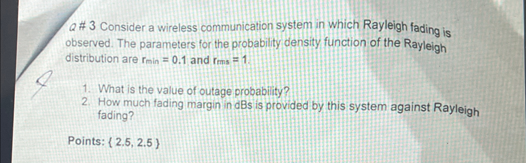 Solved Q# 3 ﻿Consider a wireless communication system in | Chegg.com