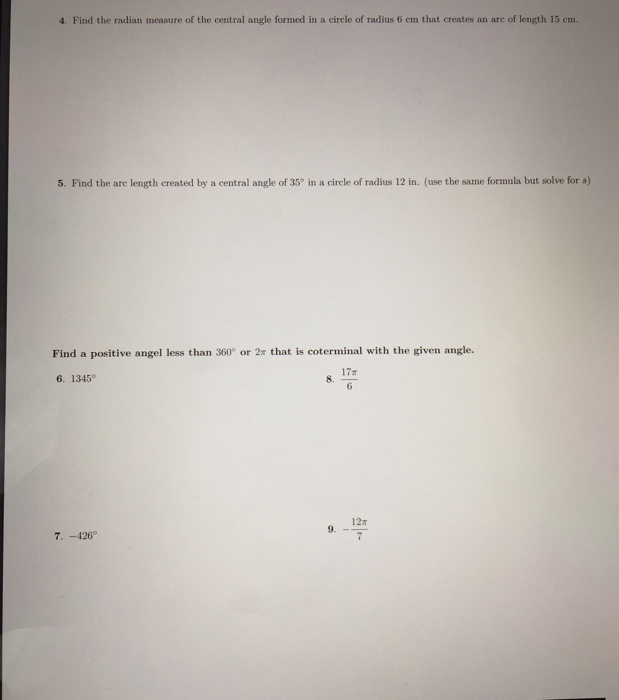 Solved 2. Convert each angle from degrees to radians. Give | Chegg.com
