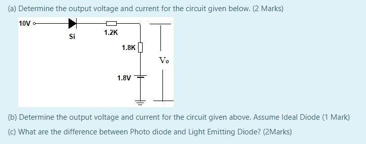 Solved (a) Determine the output voltage and current for the | Chegg.com
