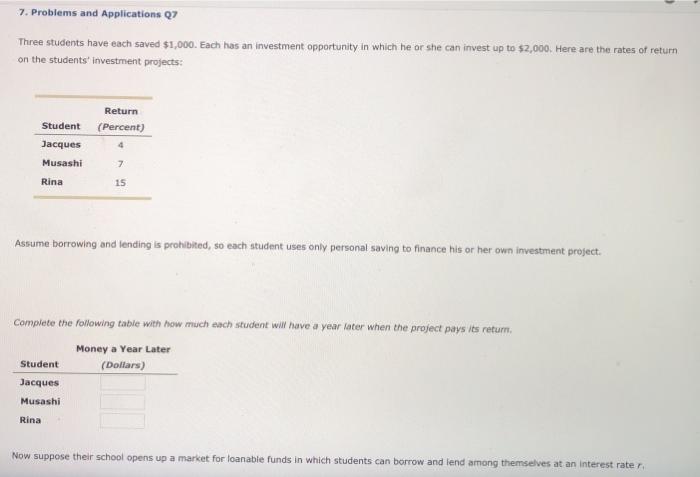 Solved 7. Problems and Applications Q7 Three students have | Chegg.com