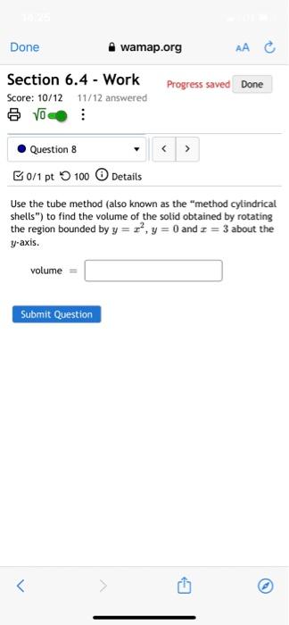 Solved Done wamap.org AA Section 6.4 - Work Score: 10/12 | Chegg.com