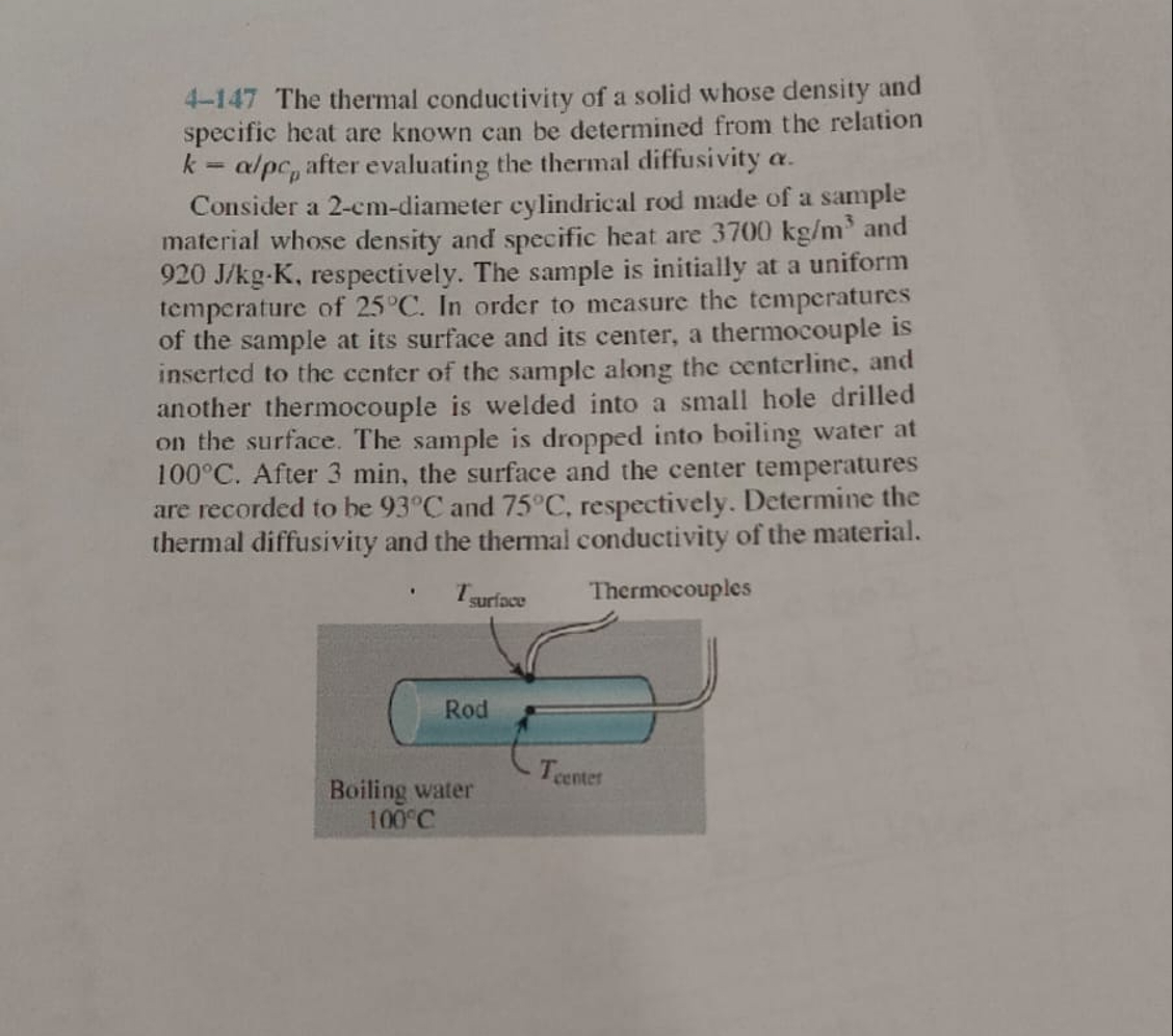 Solved 4-147 ﻿The thermal conductivity of a solid whose | Chegg.com
