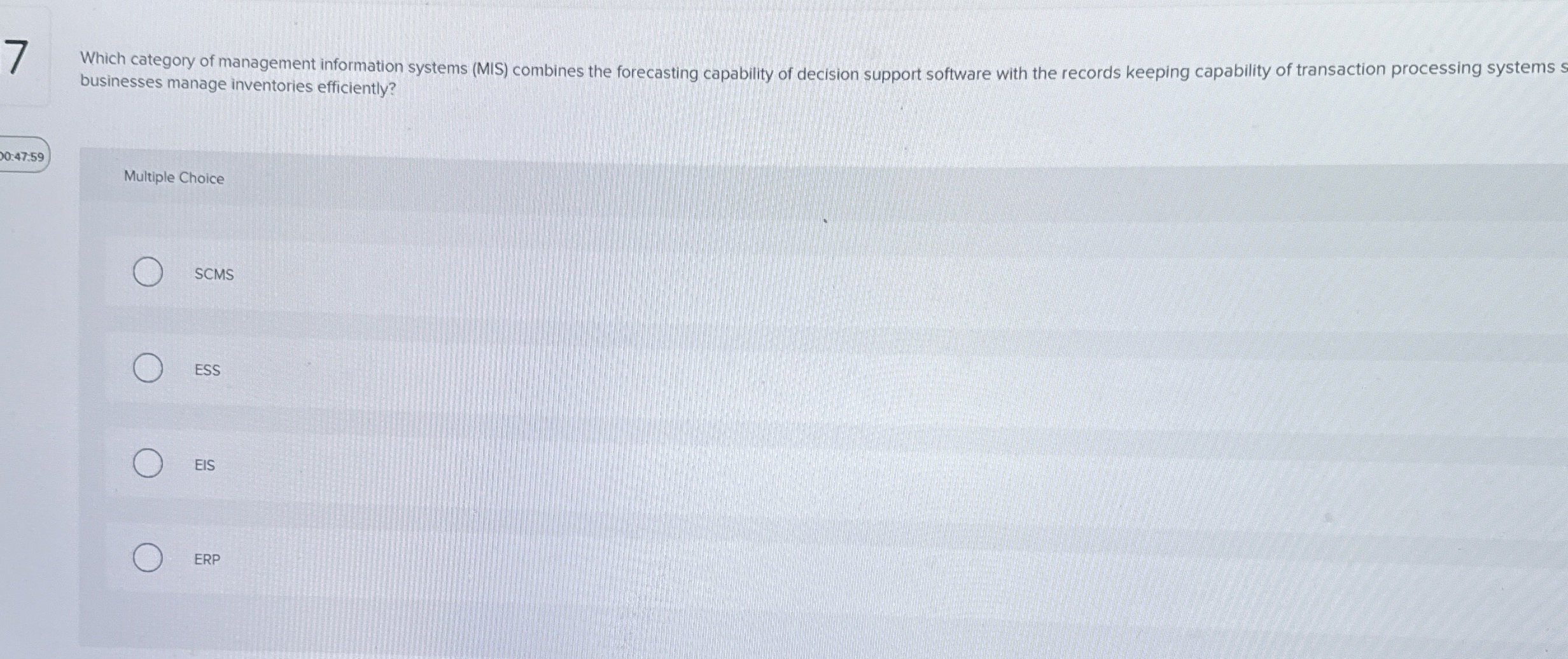 Solved Which category of management information systems | Chegg.com
