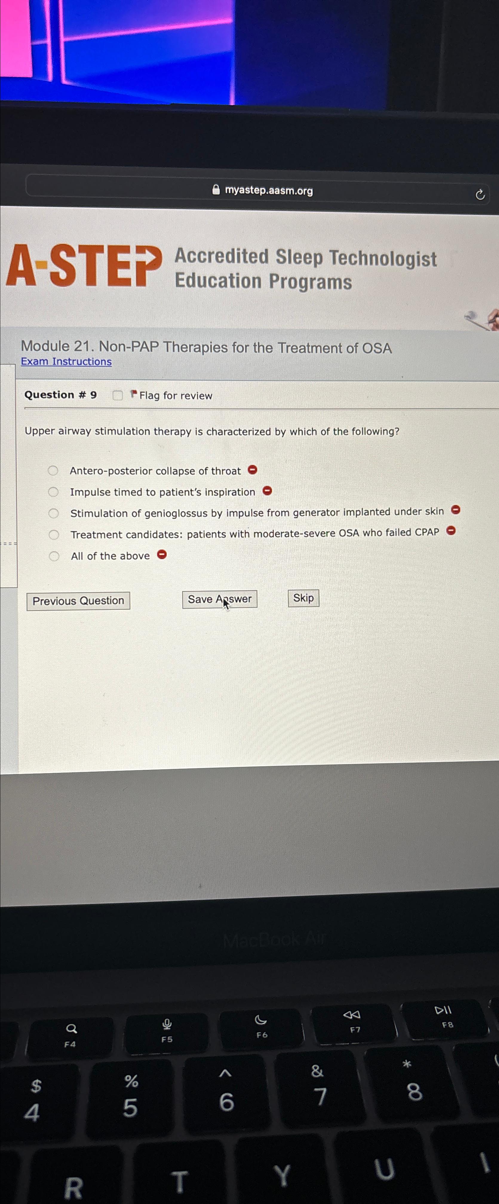 Solved myastep.aasm.orgA=S1 ﻿Accredited Sleep Technologist | Chegg.com