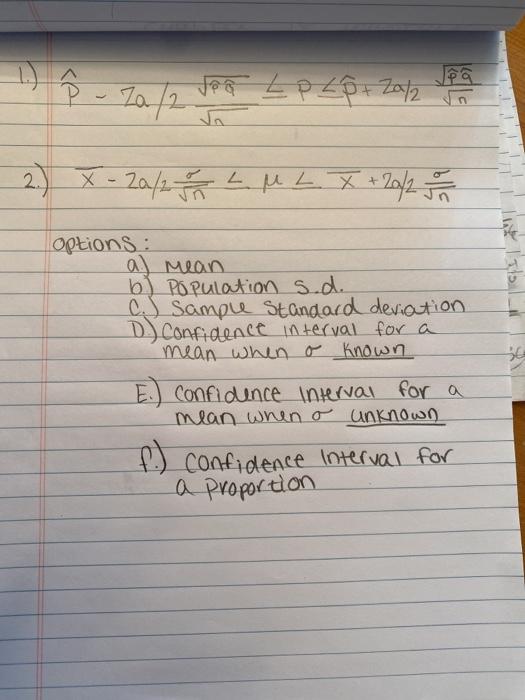 Solved match the formulas | Chegg.com