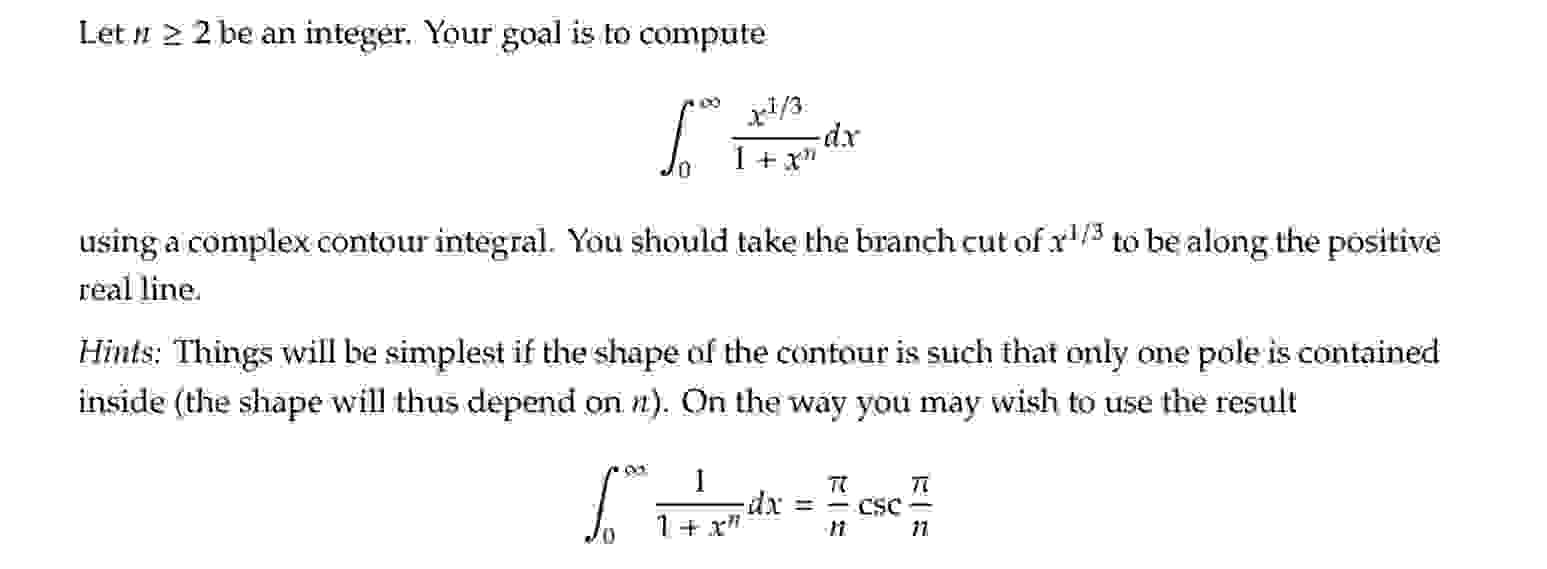 Solved Calculating an improper integral using complex | Chegg.com