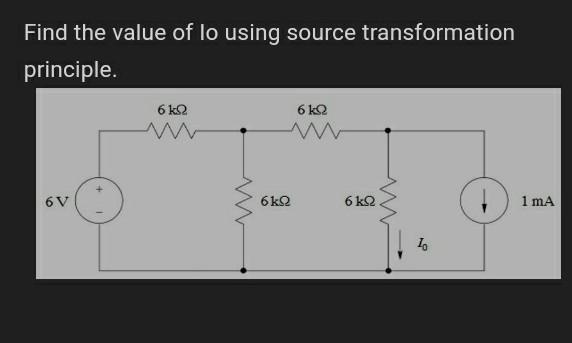 Solved Find the value of lo using source transformation | Chegg.com
