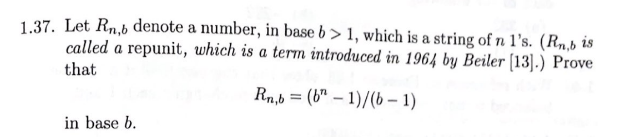 Solved Let Rn,b denote a number in base b>1 ﻿which is a | Chegg.com