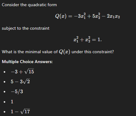 Solved Very Urgent please!!!!!!! Consider the quadratic | Chegg.com