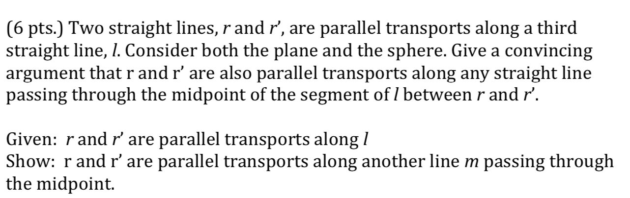 Solved (6 pts.) ﻿Two straight lines, r ﻿and r', ﻿are | Chegg.com