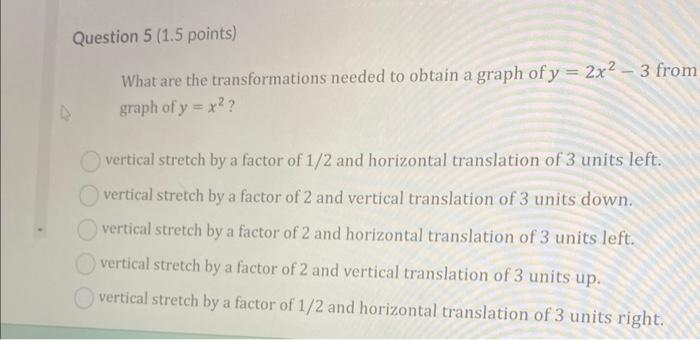 Solved What are the transformations needed to obtain a graph | Chegg.com