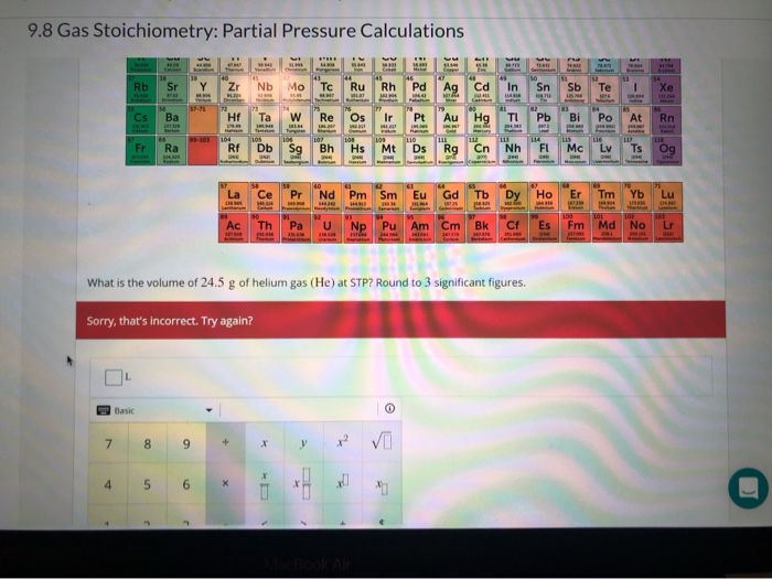Solved 9.8 Gas Stoichiometry: Partial Pressure Calculations | Chegg.com