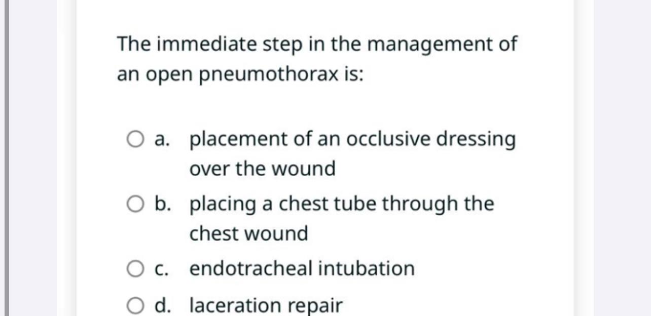 Solved The immediate step in the management of an open | Chegg.com