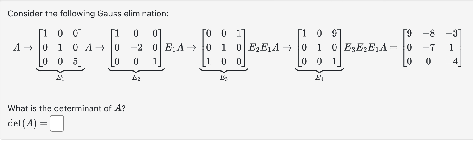Solved Consider the following Gauss | Chegg.com