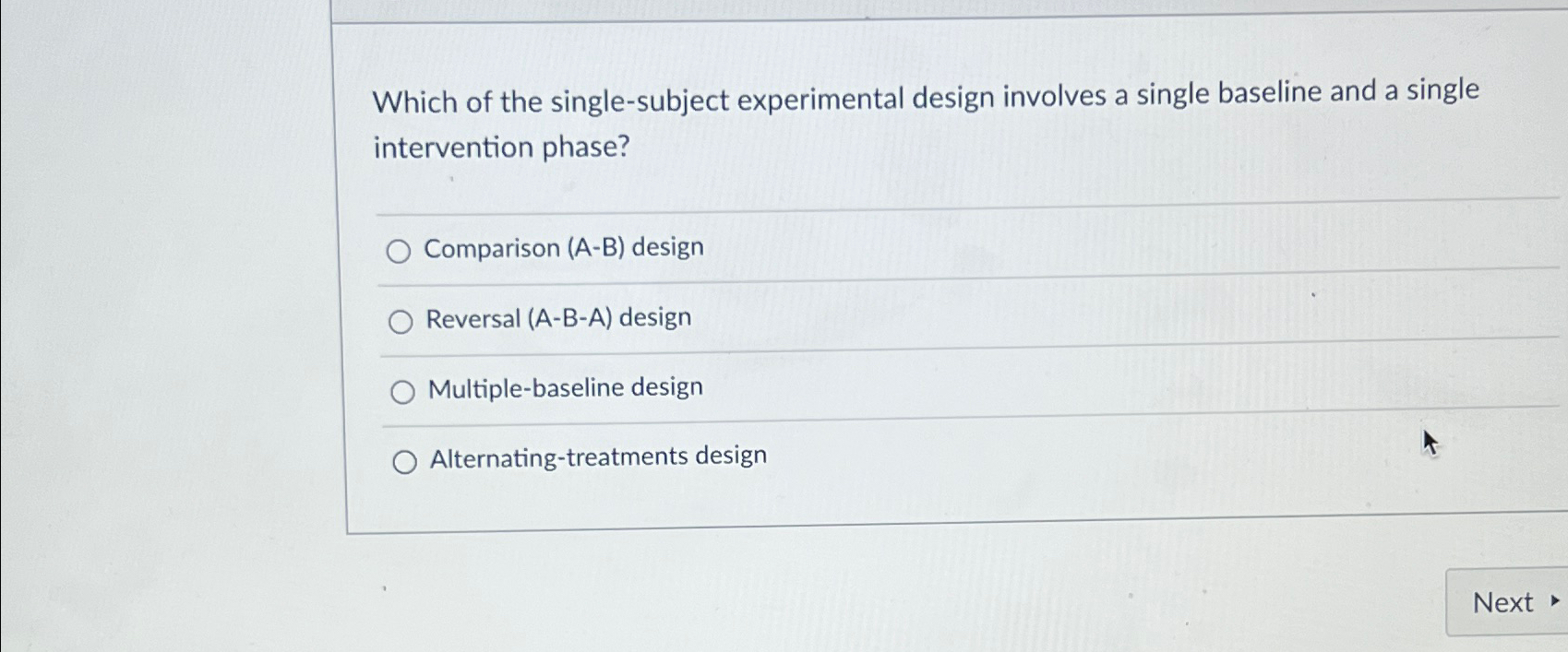 Solved Which of the single-subject experimental design | Chegg.com