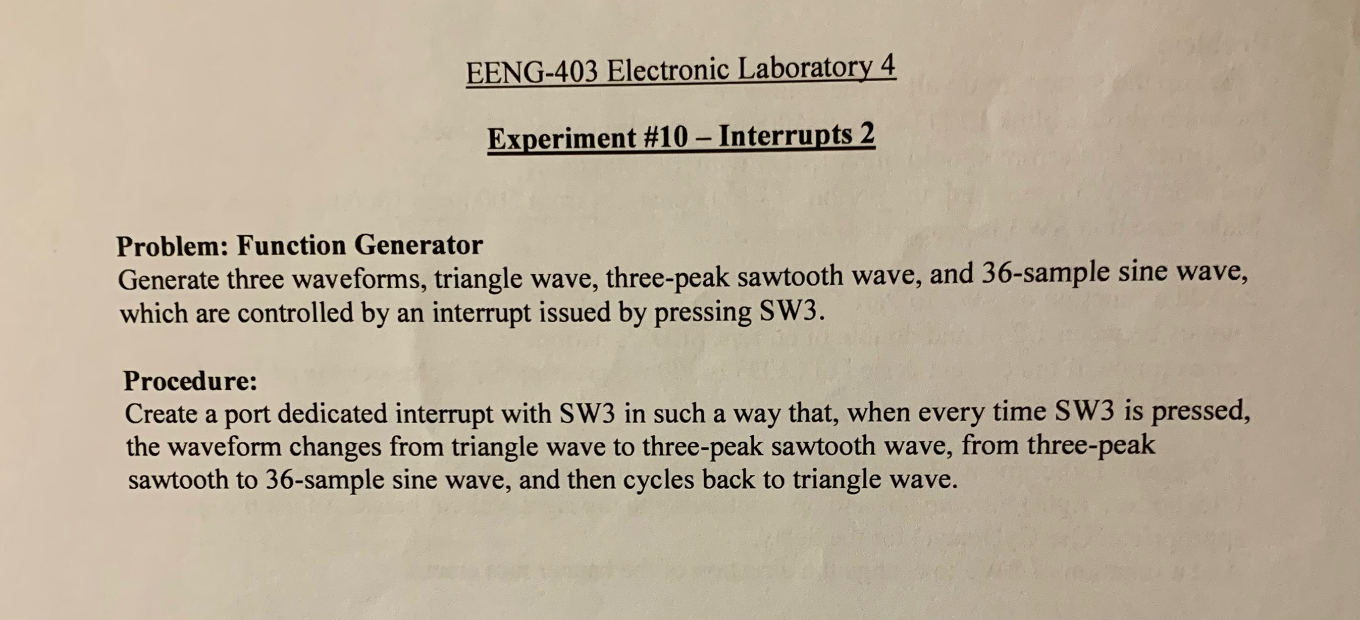 Solved EENG-403 ﻿Electronic Laboratory 4Experiment #10 - | Chegg.com