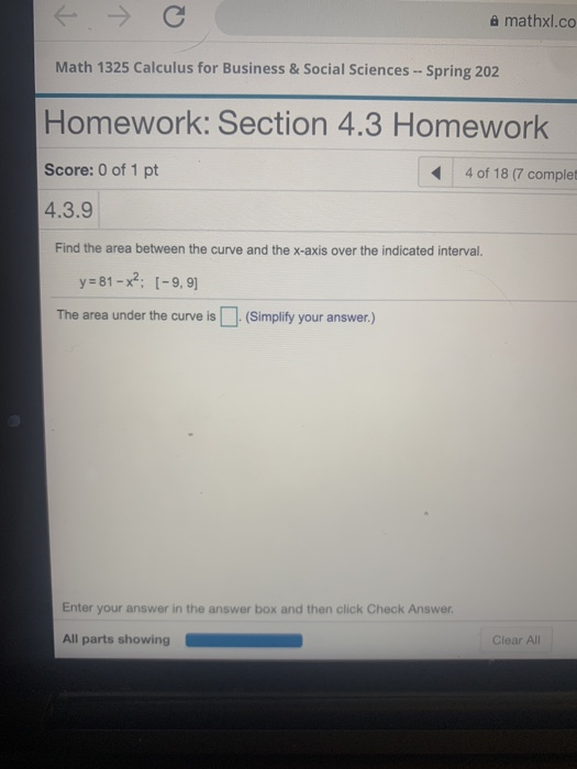 Solved & mathxl.co Math 1325 Calculus for Business & Social | Chegg.com