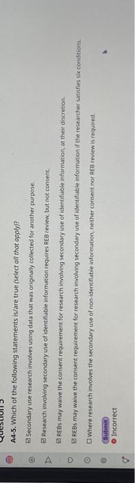 A4-5. Which of the following statements is/are true | Chegg.com