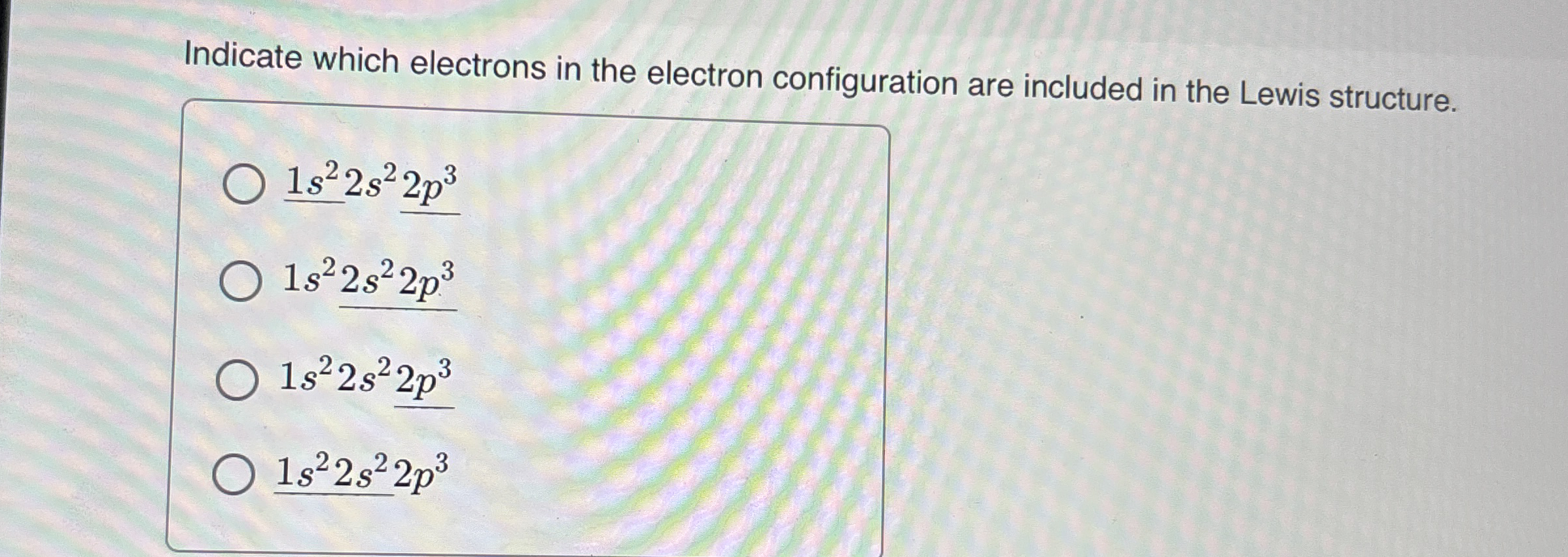 Solved Indicate which electrons in the electron | Chegg.com