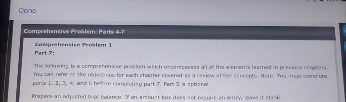 Comprehensive Problem 1 Part 7: The following is a | Chegg.com Comprehensive Problem 1 Part 7: The following is a | Chegg.com