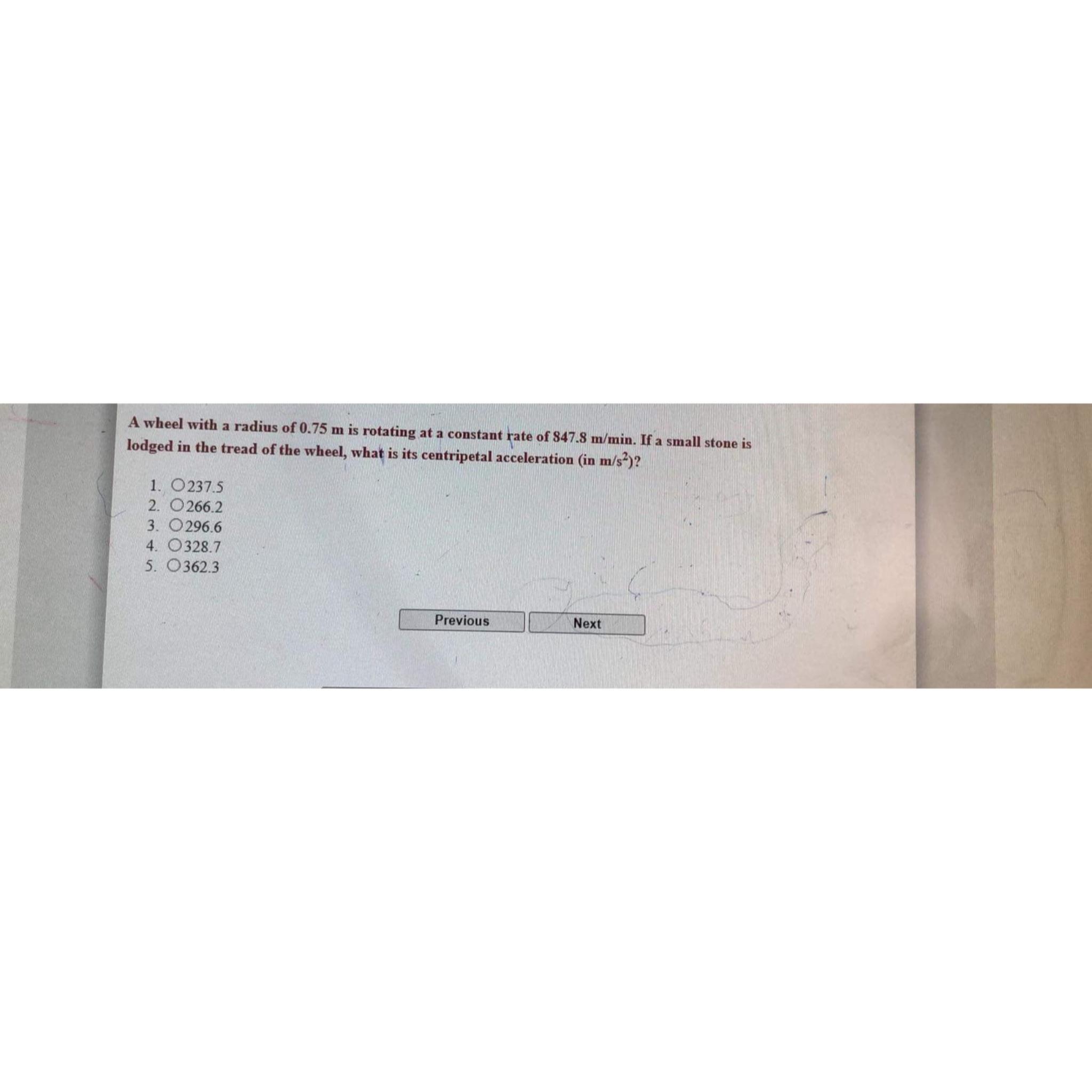 Solved A wheel with a radius of 0.75m ﻿is rotating at a | Chegg.com
