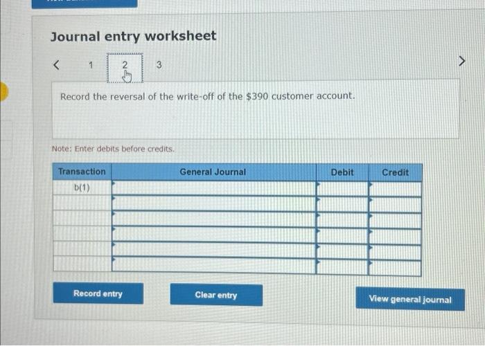 Solved Journal entry worksheet Record the reversal of the | Chegg.com